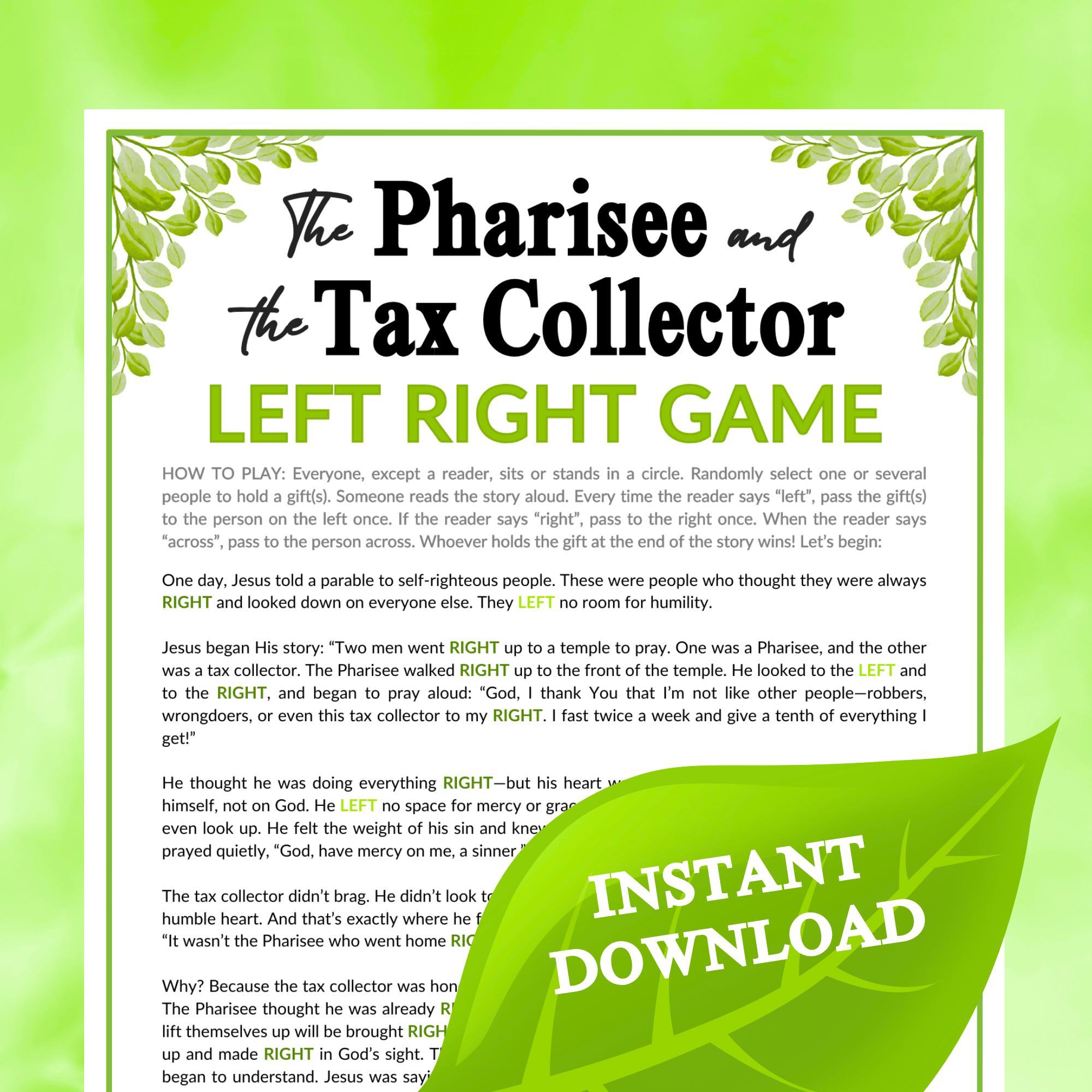 The Pharisee & the Tax Collector Left Right Game | Jesus Parable Story ...