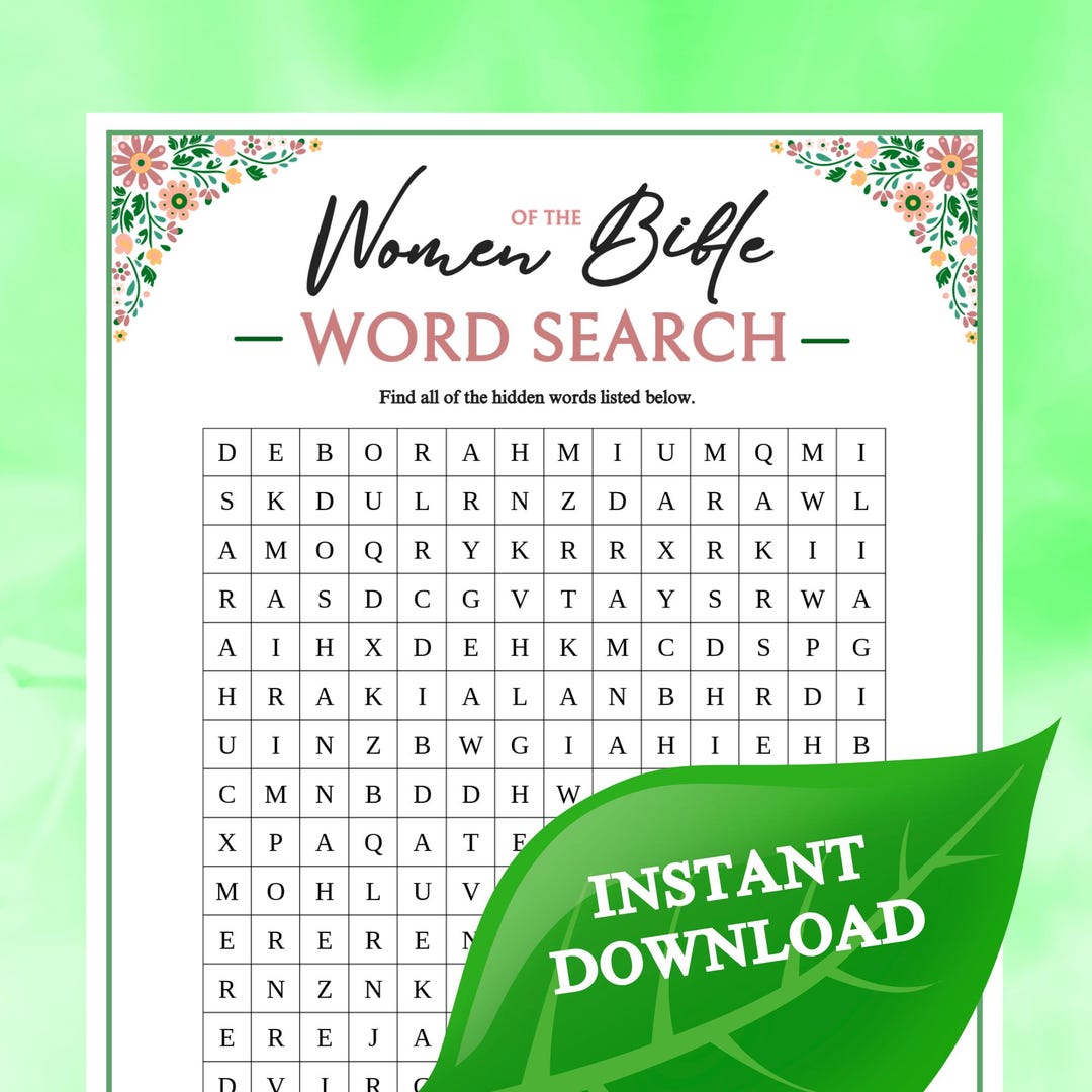 Women of the Bible Word Search Game | Printable for Church, Homeschool ...