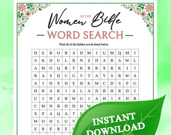 Women of the Bible Word Search Game | Printable for Church, Homeschool ...