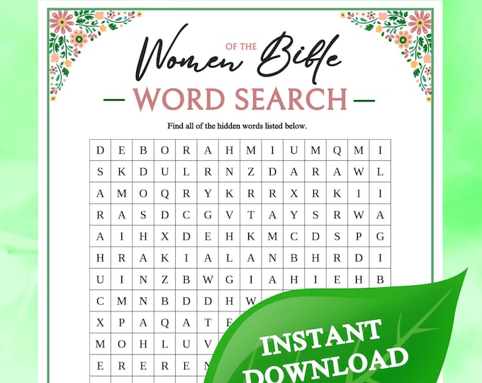 Women of the Bible Word Search Game | Printable for Church, Homeschool ...