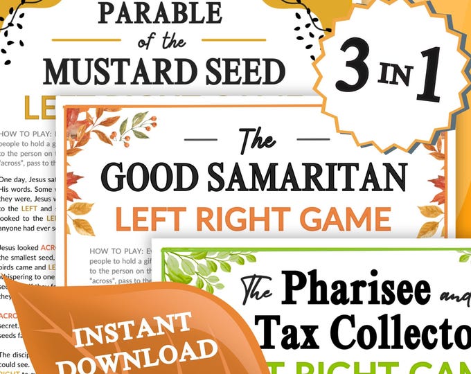 Parables Left Right Games BUNDLE | 3 Printables for Kids, Adults ...