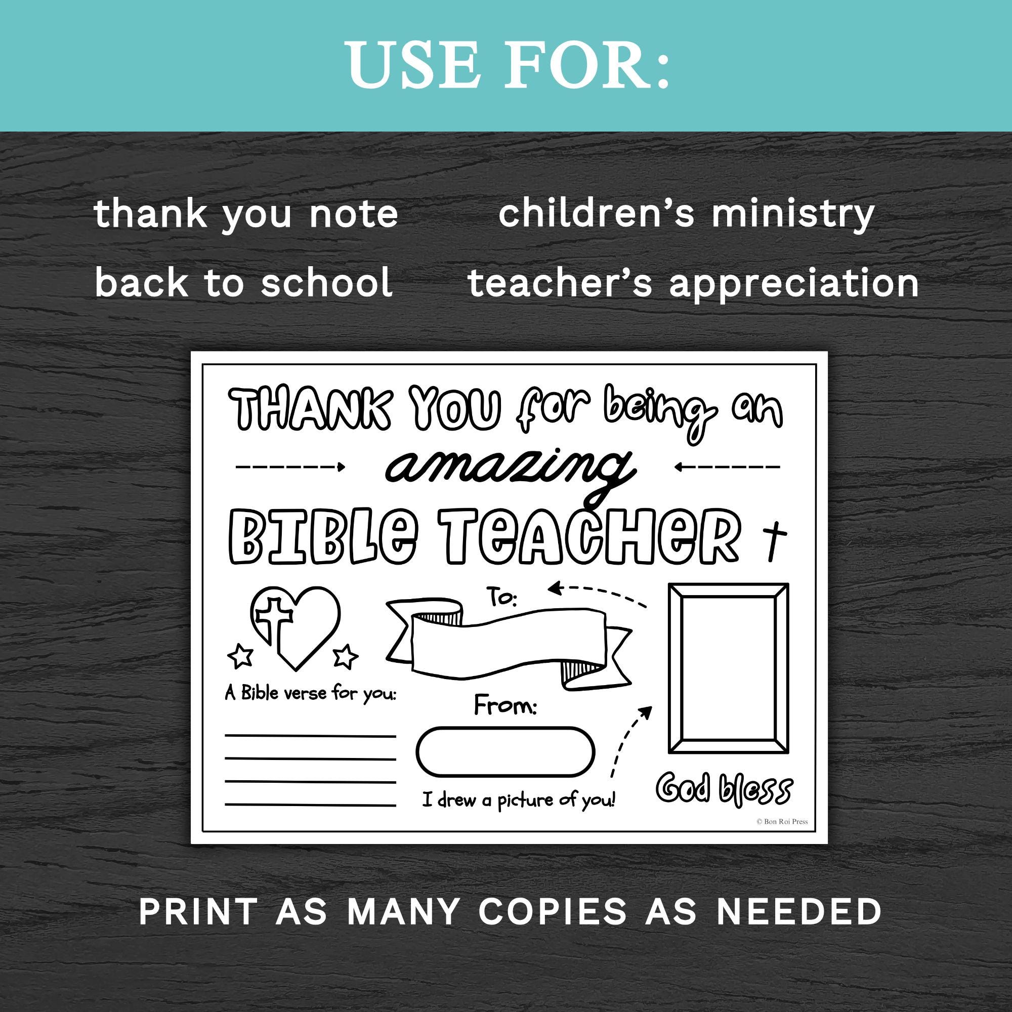 Bible Teacher Appreciation Coloring Page | Printable Children's ...