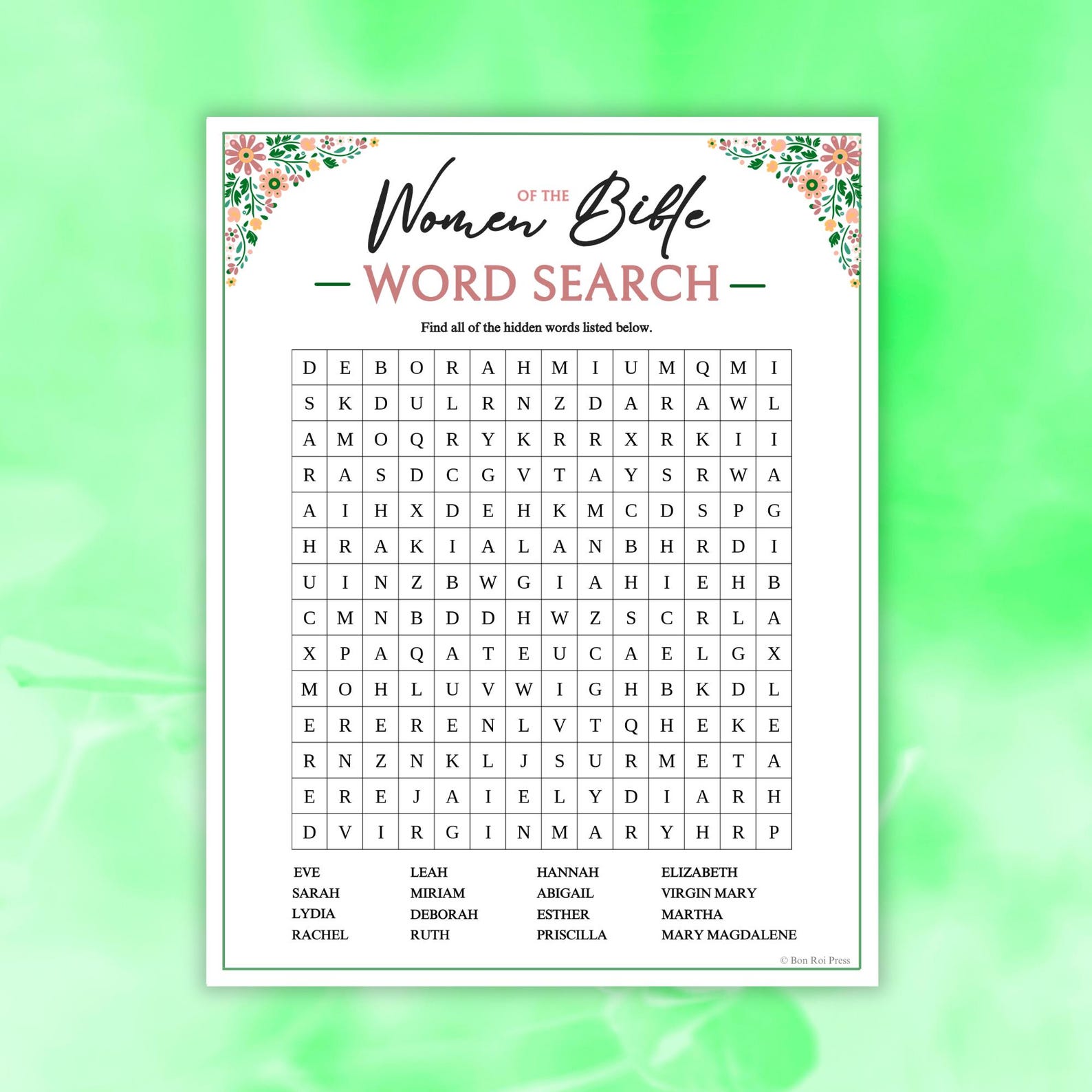 Women of the Bible Word Search Game | Printable for Church, Homeschool ...
