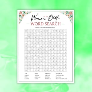 Women of the Bible Word Search Game | Printable for Church, Homeschool ...