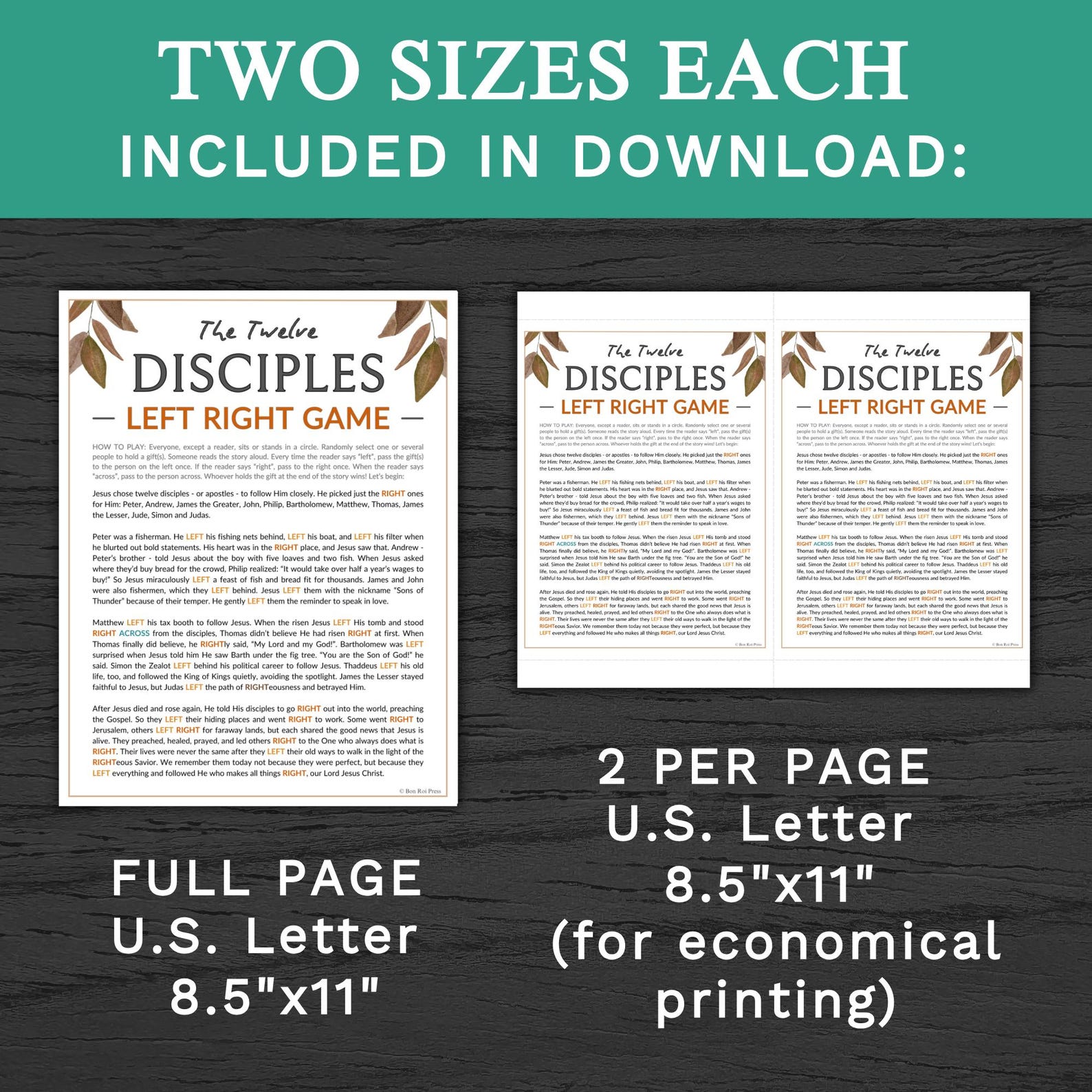 Bible Left Right Games Bundle | 5 Printables for Church Youth Group ...