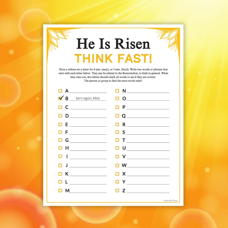 He is Risen Group Games BUNDLE | Easter Resurrection Christian ...