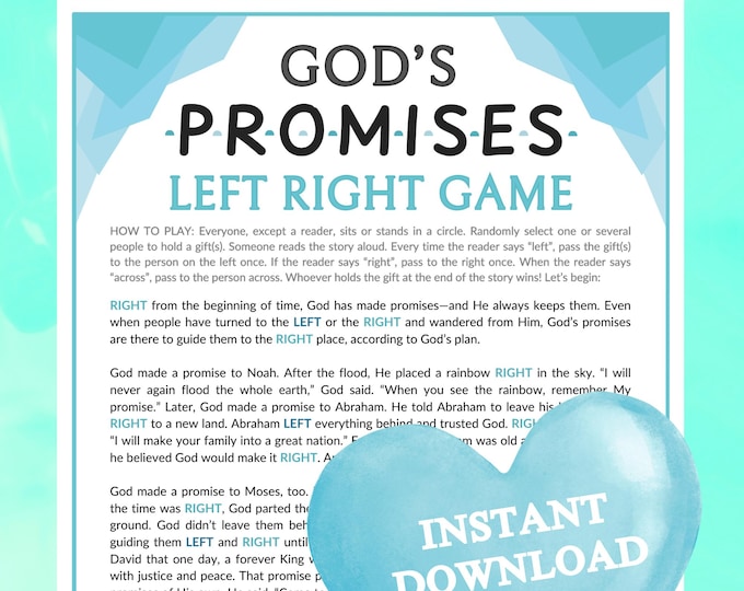 God's Promises Left Right Game | Christian Story Printable for Church ...