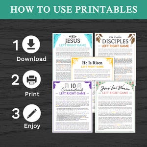 Bible Left Right Games Bundle | 5 Printables for Church Youth Group ...