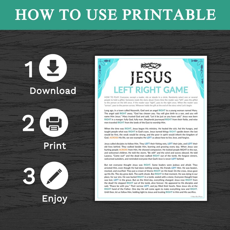 Jesus Left Right Game | Printable for Church, Kids Teens Adults, Sunday ...