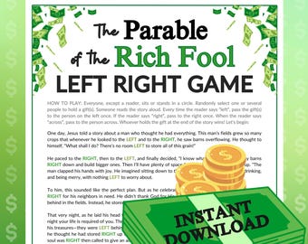 The Parable of the Rich Fool Left Right Game | Printable for Church ...