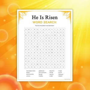 He is Risen Word Search Game | Resurrection Printable for Christian ...