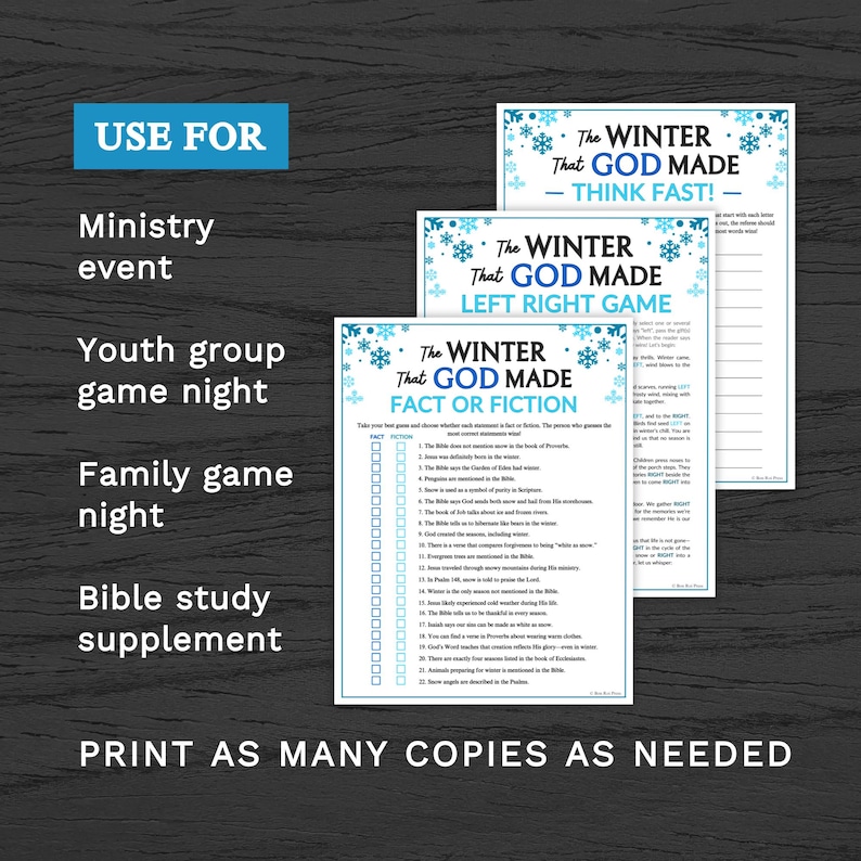 The Winter That God Made Group Games BUNDLE | Printable for Church Kids ...