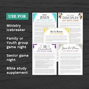 Bible Left Right Games Bundle | 5 Printables for Church Youth Group ...