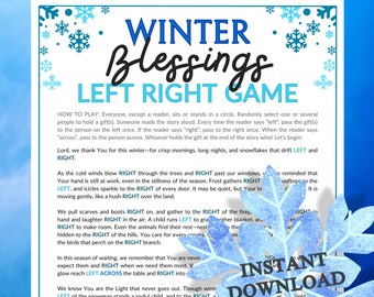 Winter Blessings Left Right Game | Christian Printable for Church ...