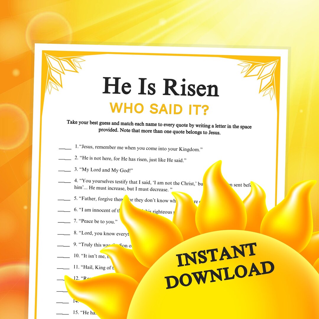 He is Risen Who Said It Game | Resurrection Jesus Church Printable ...