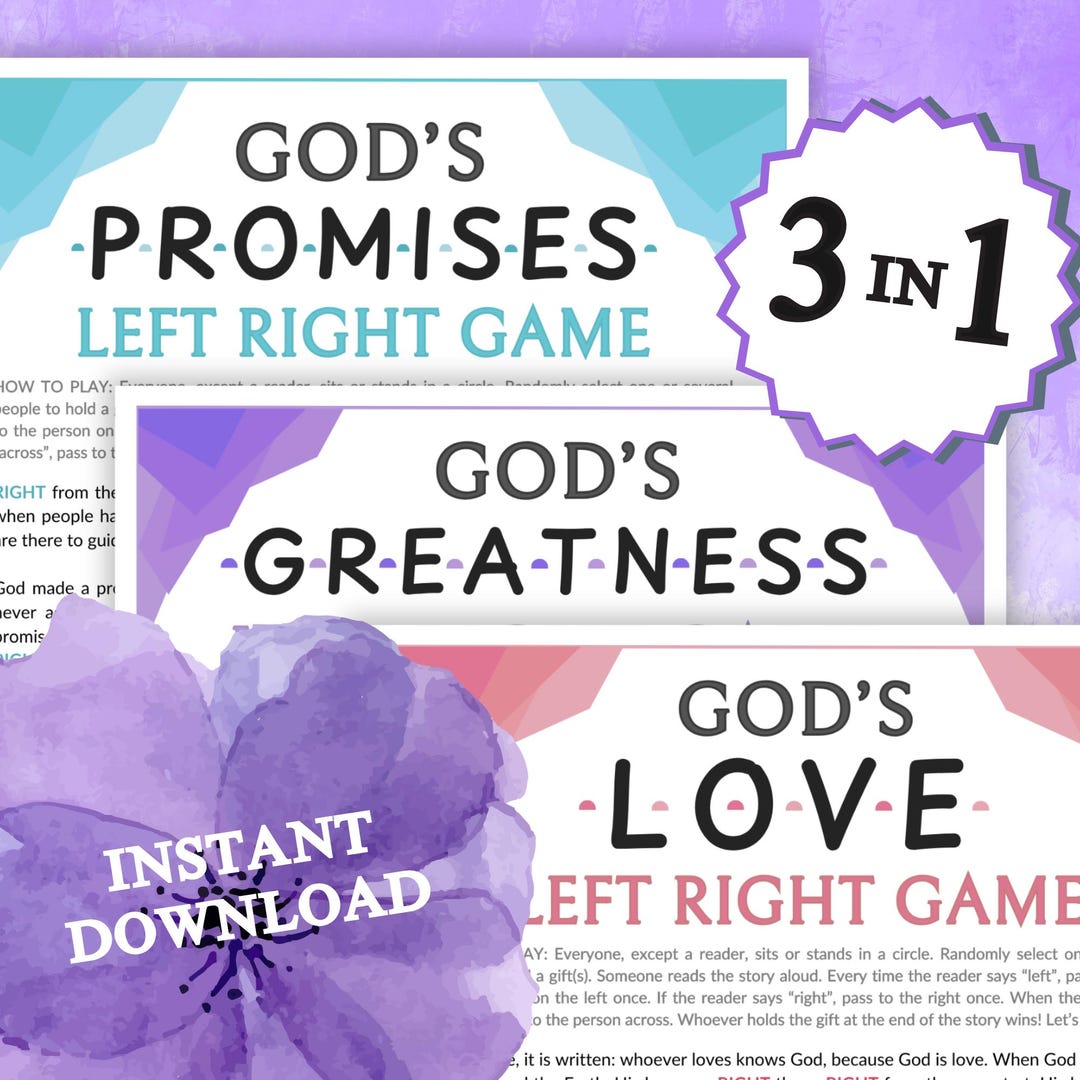 God Left Right Games BUNDLE | 3 Printables for Church, Kids, Adults ...