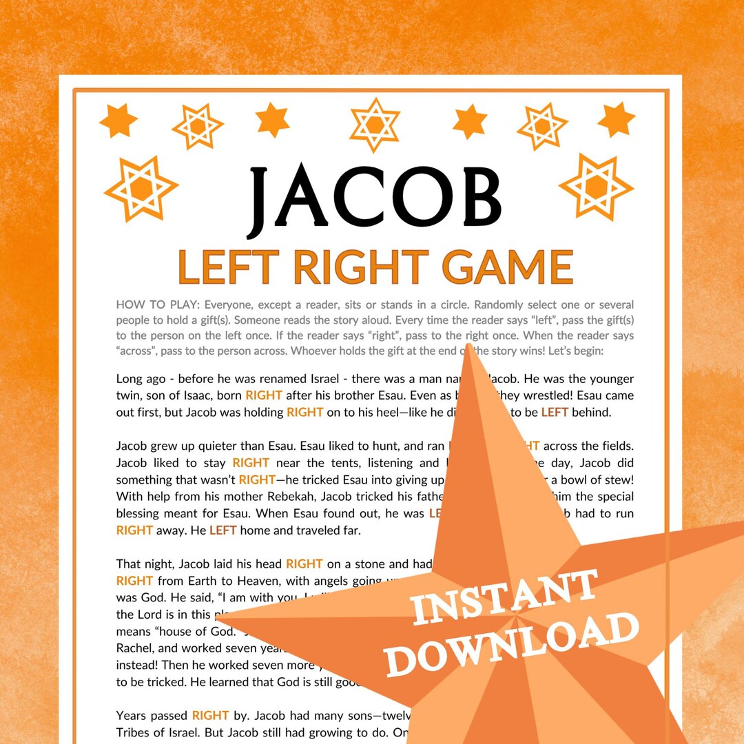 Jacob Left Right Game | Patriarch Father of the Bible Printable for ...