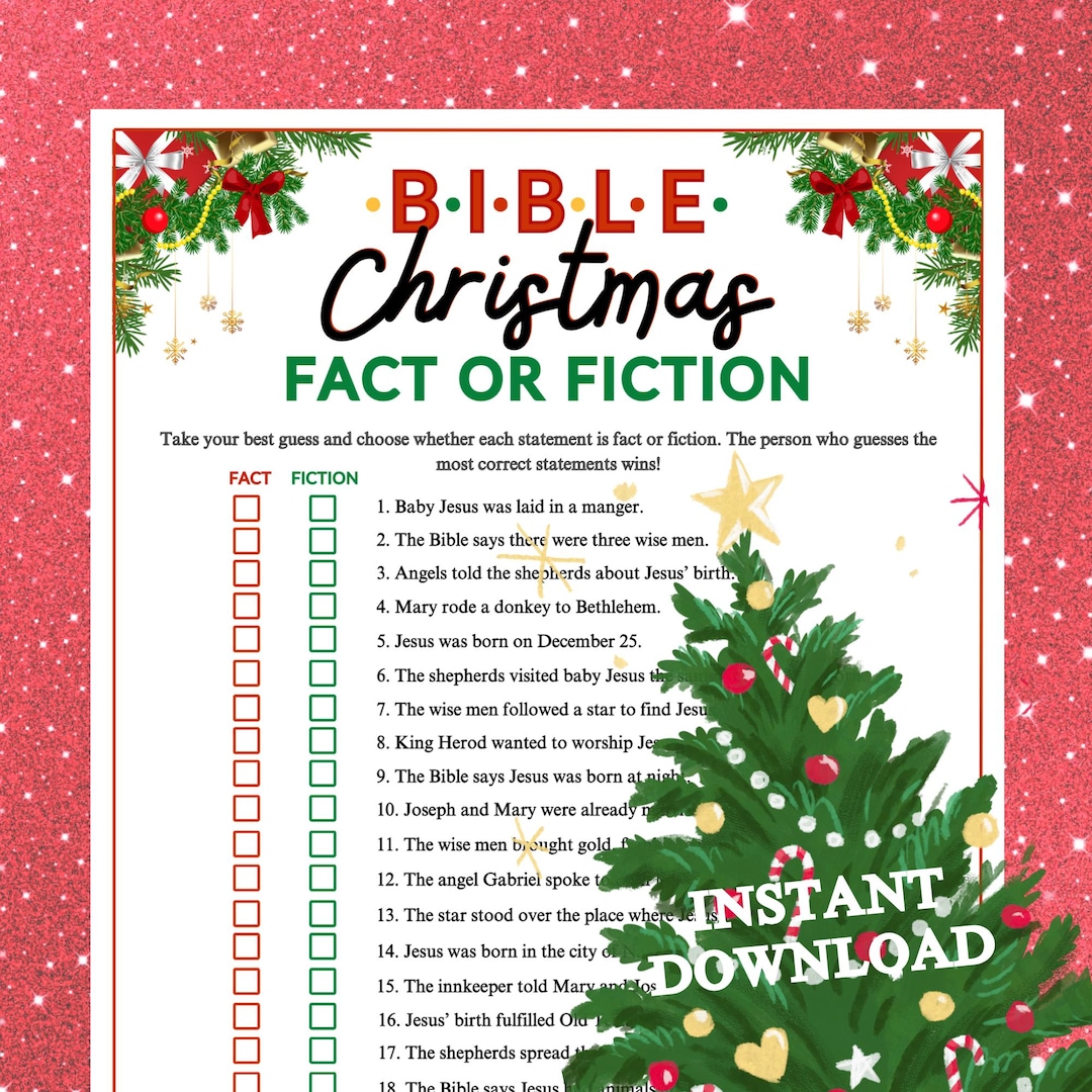 Bible Christmas Fact or Fiction Game | Nativity Christian Printable for ...