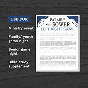 Parable of the Sower Left Right Game | Jesus Scripture Story Printable ...