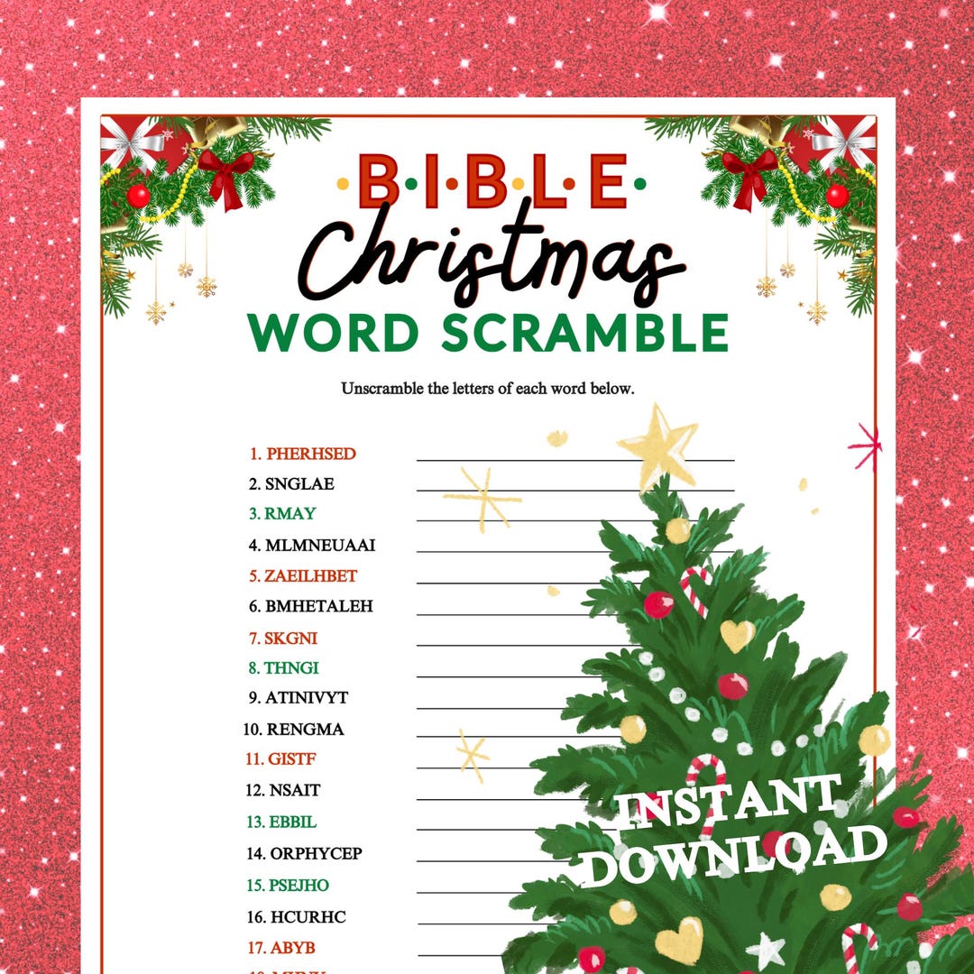Bible Christmas Word Scramble Game | Nativity Printable for Church Kids ...