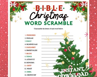 Bible Christmas Word Scramble Game | Nativity Printable for Church Kids ...