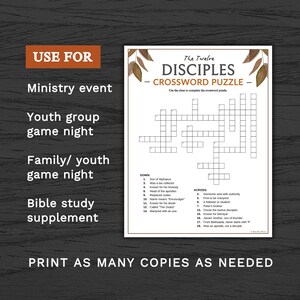 The Twelve Disciples Crossword Puzzle | Jesus' Apostles Printable for ...