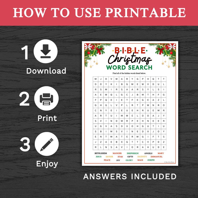 Bible Christmas Word Search Game | Nativity Christian Printable for ...
