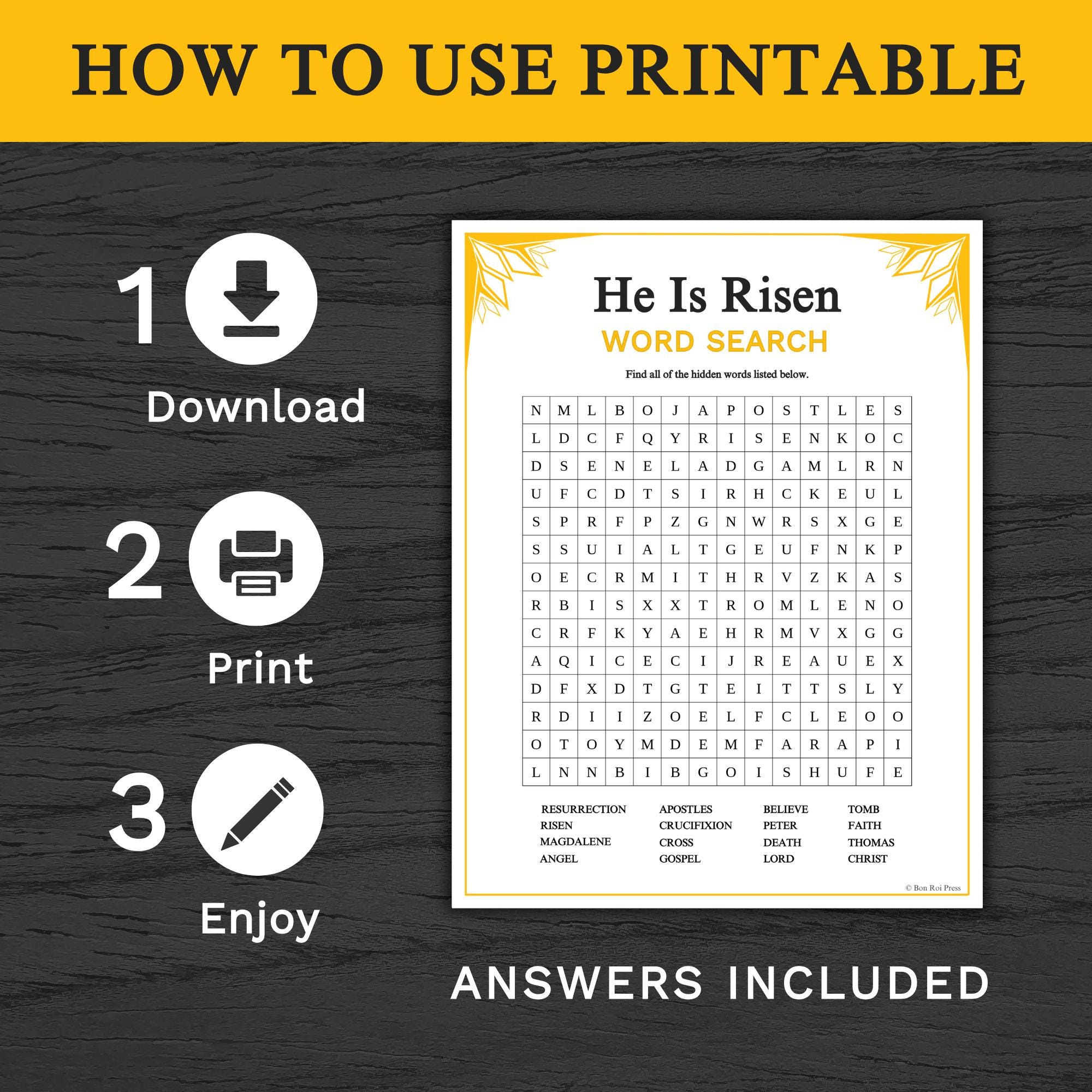 He is Risen Word Search Game | Resurrection Printable for Christian ...
