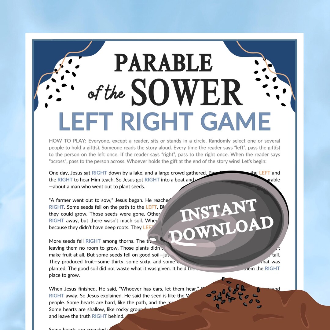 Parable of the Sower Left Right Game | Jesus Scripture Story Printable ...