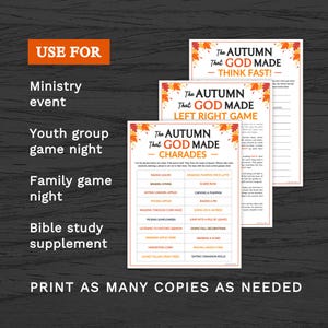 The Autumn That God Made Group Games BUNDLE | Fall Printable for Church ...