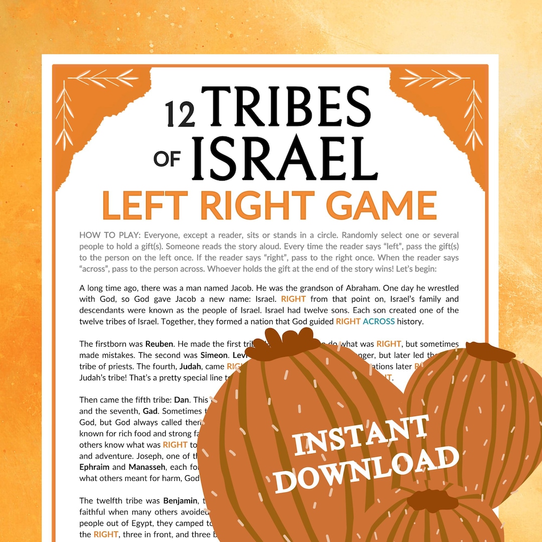 12 Tribes of Israel Left Right Game | Sons of Jacob Story Printable for ...