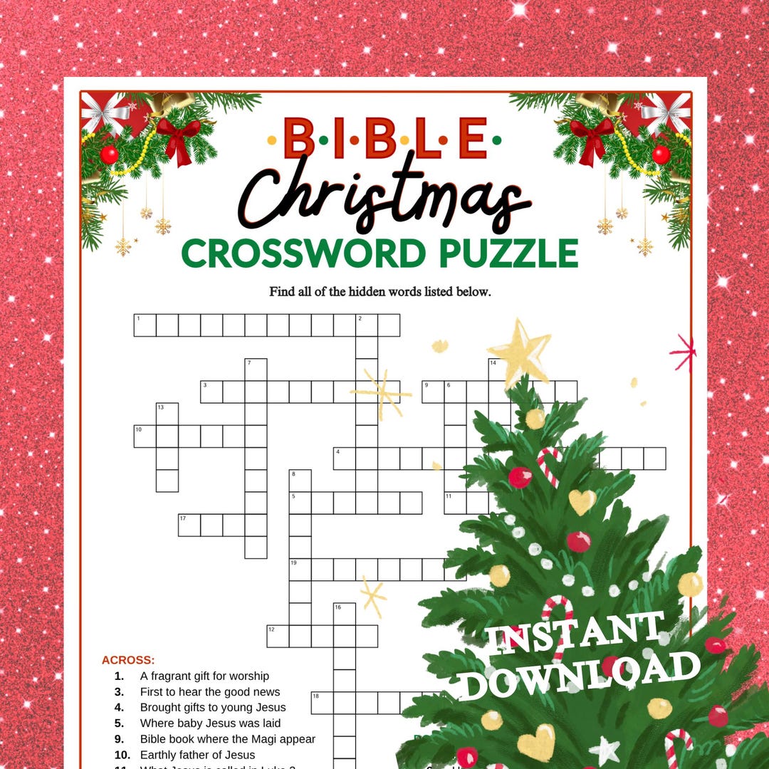 Bible Christmas Crossword Puzzle | Nativity Printable for Church Kids ...