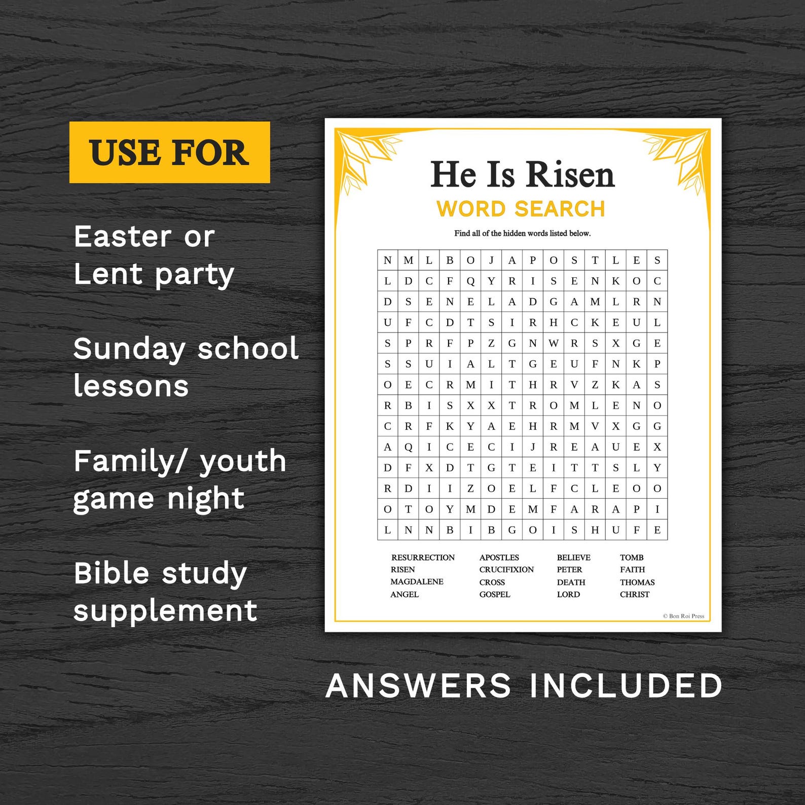 He is Risen Word Search Game | Resurrection Printable for Christian ...