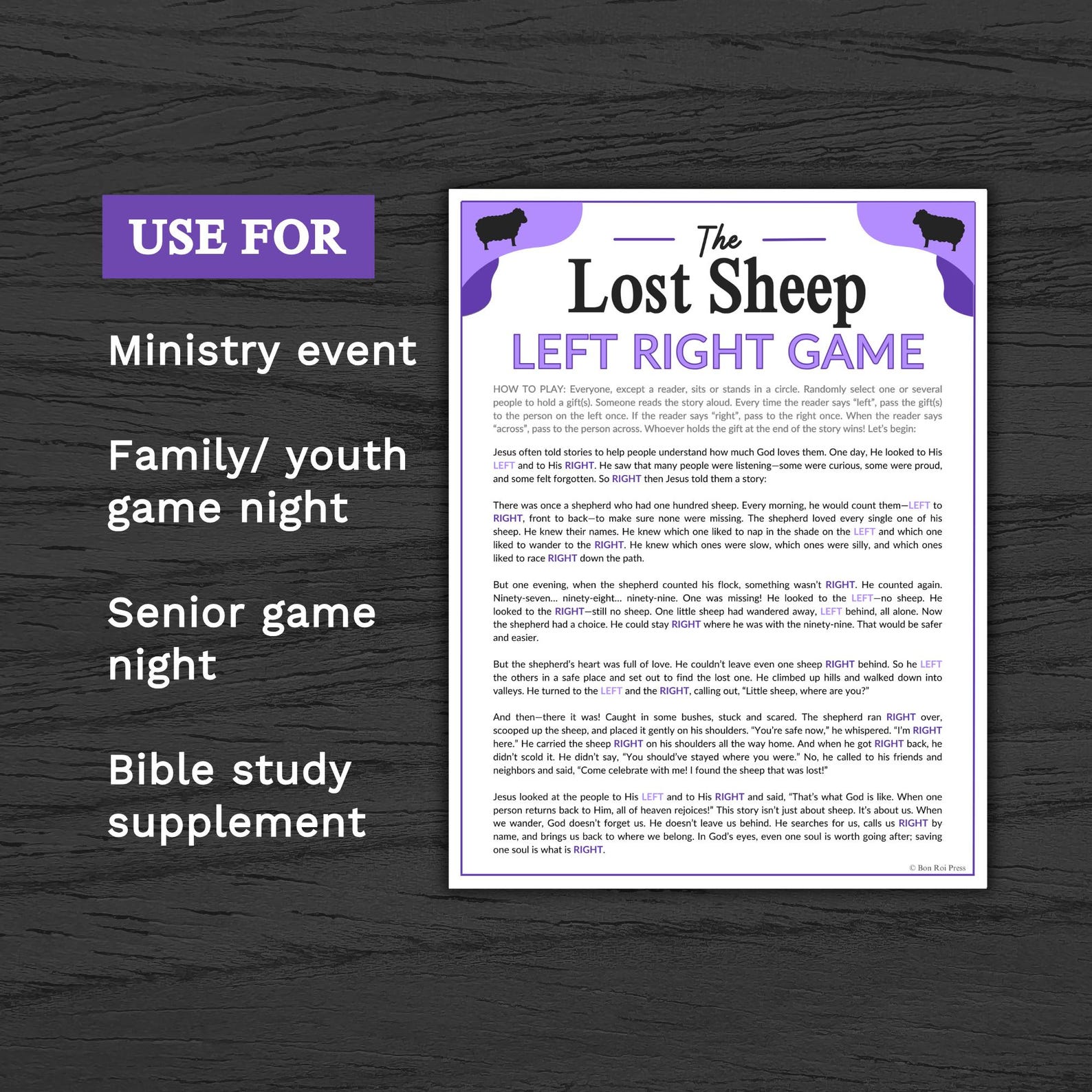The Lost Sheep Left Right Game | the 99 Jesus Parable Story Printable ...