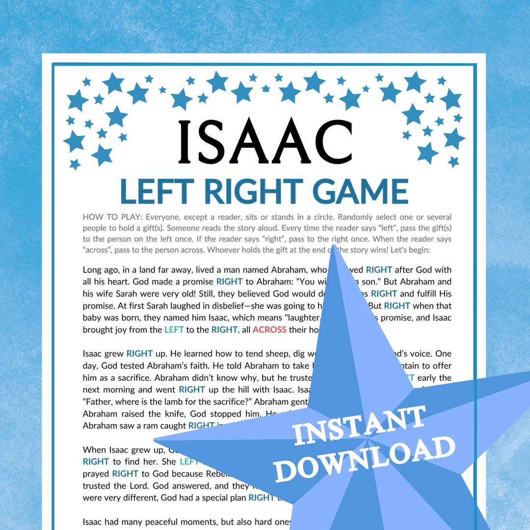 Isaac Left Right Game | Patriarch Father of the Bible Printable for ...