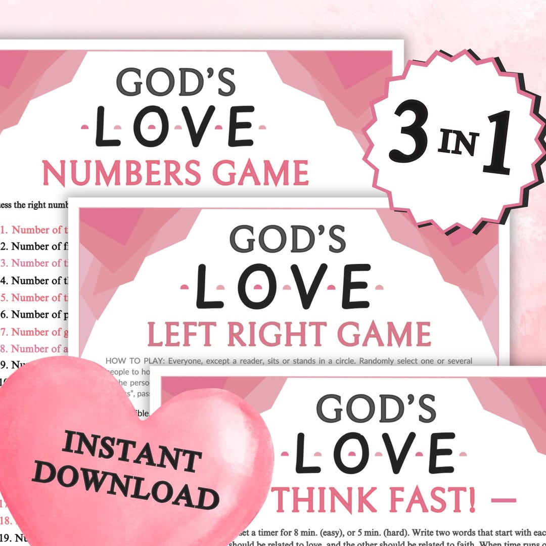 God's Love Group Games BUNDLE | Valentine's Day Printables for Church ...