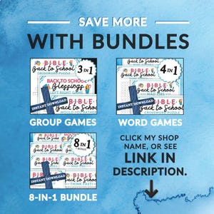Bible Back to School Group Games BUNDLE | 3 Printables for Church ...