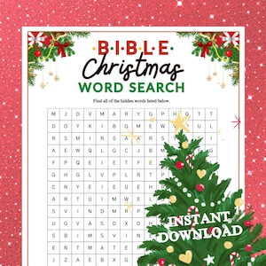 Bible Christmas Word Search Game | Nativity Christian Printable for ...