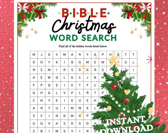 Bible Christmas Word Search Game | Nativity Christian Printable for ...