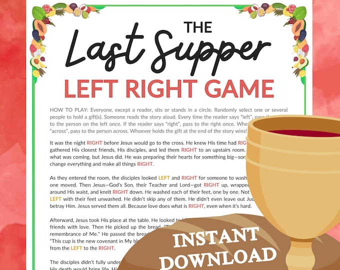 The Last Supper Left Right Game | Jesus Communion Printable for Church ...