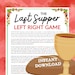 The Last Supper Left Right Game | Jesus Communion Printable for Church ...