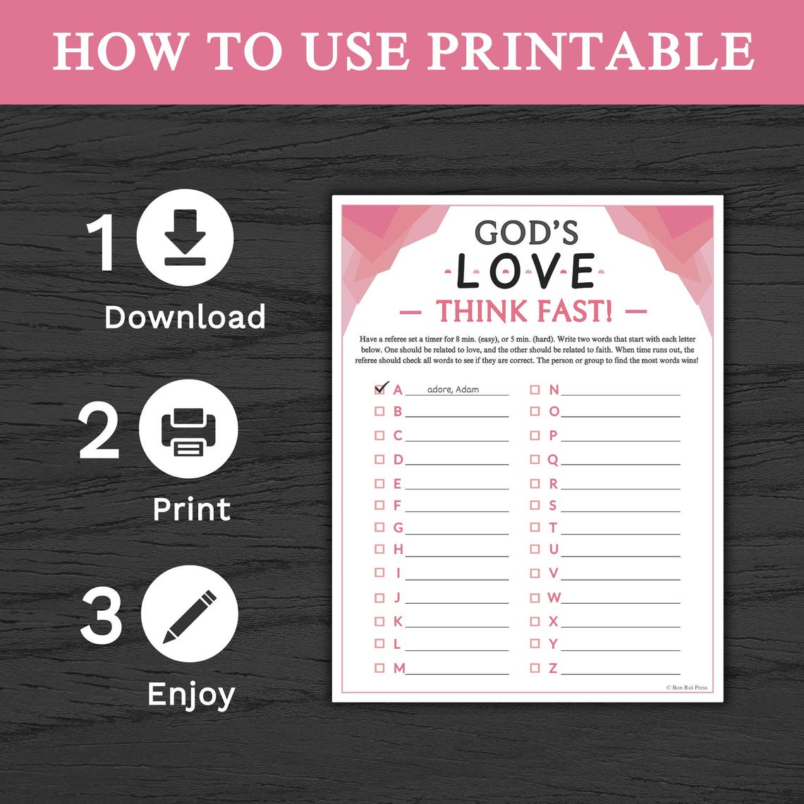 God's Love Think Fast Game | Valentine's Printable for Church Kids ...