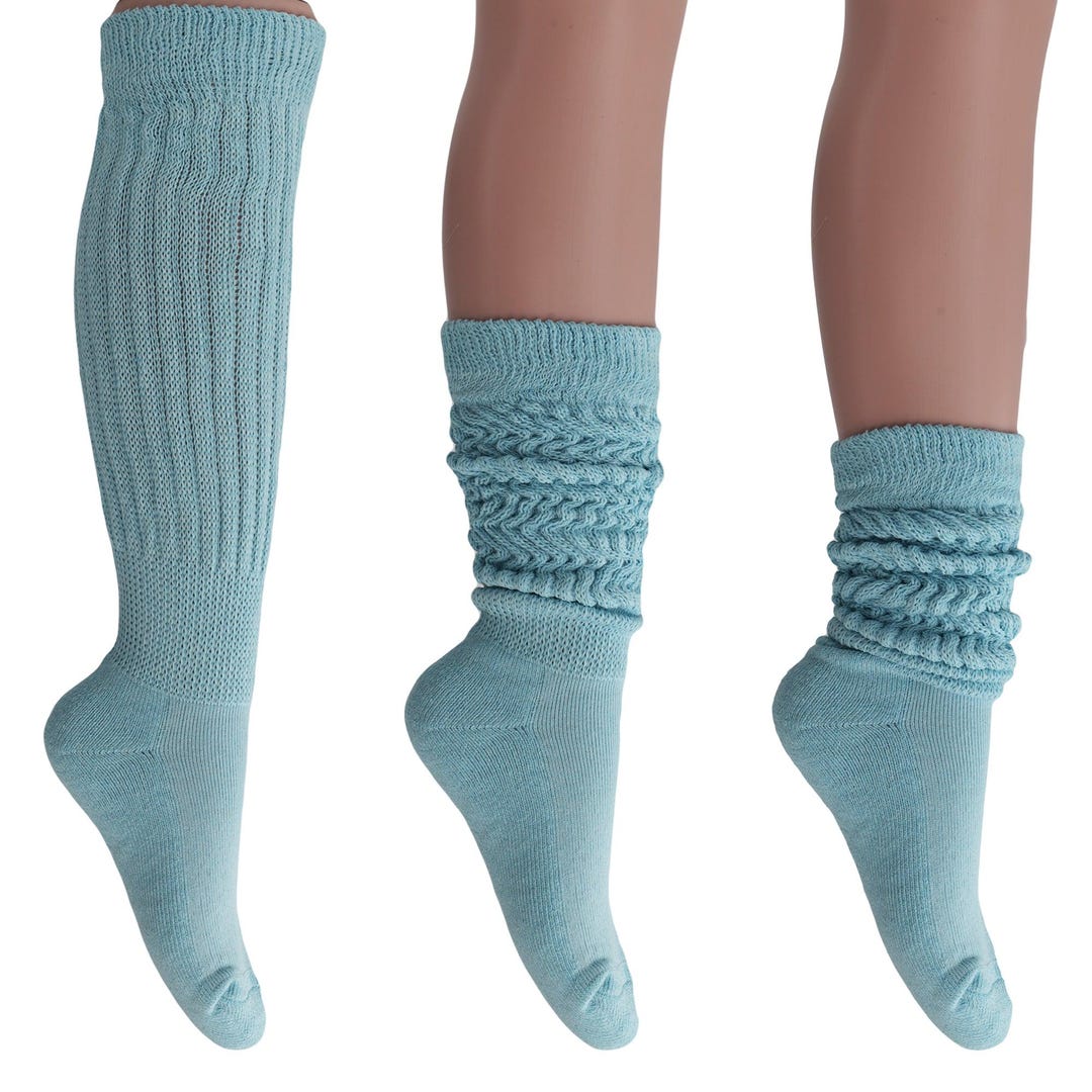 Women's Extra Long Slouch Socks – 6 Pairs, Size 5-10, Soft Cotton ...