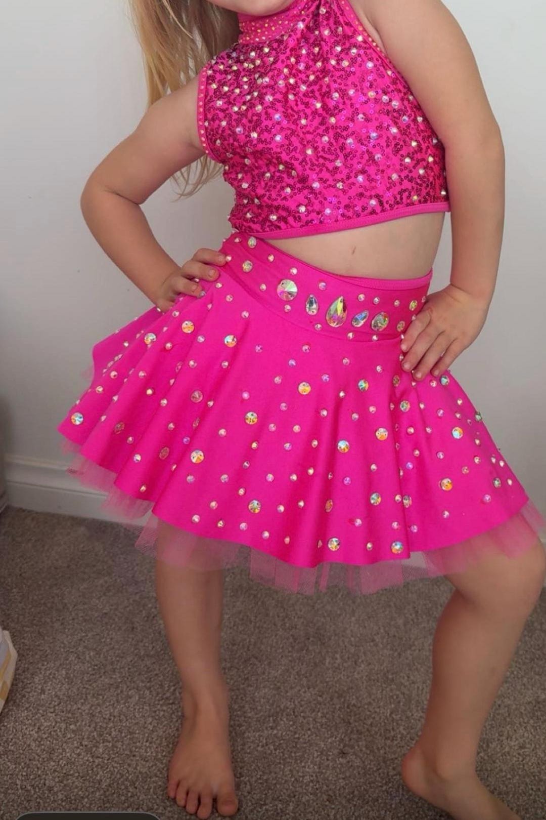 Jazz Dance Costume Size Medium Child (4 to 6) PINK Blinged - Etsy