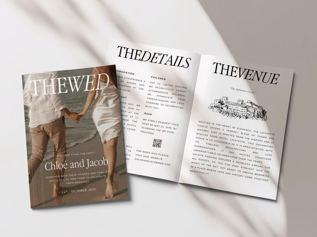 Bundle Wedding Invitation Magazine-inspired | Modern Wedding Invitation ...