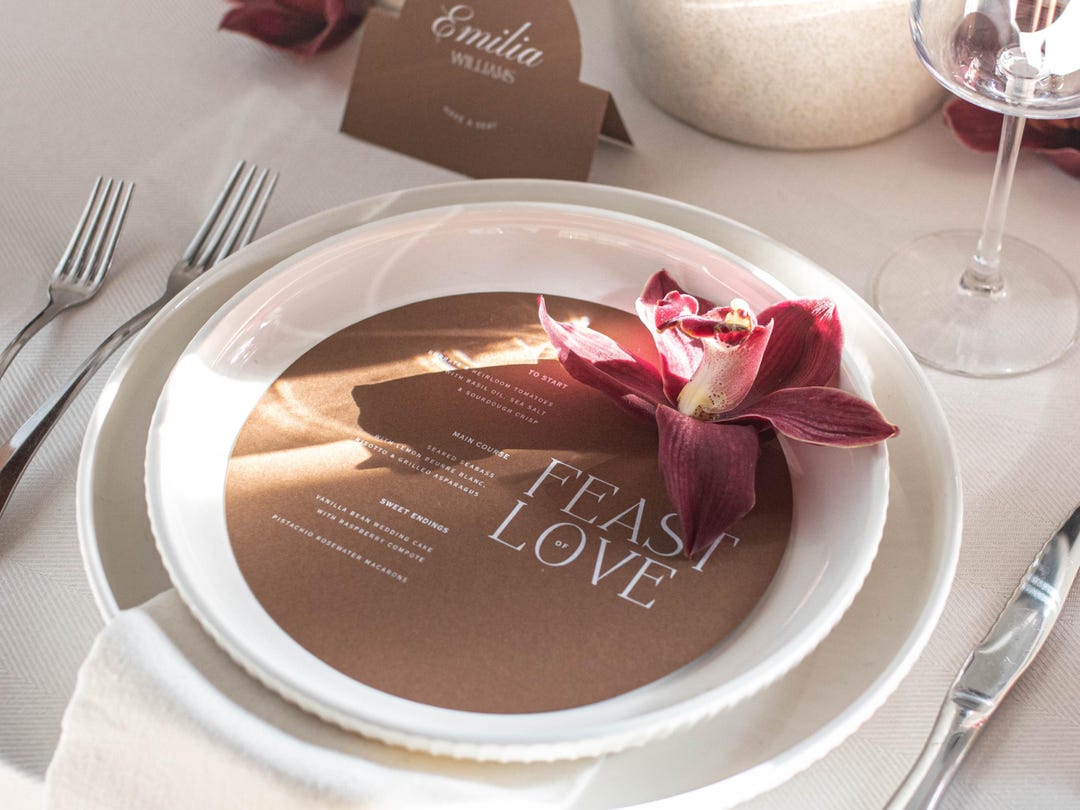 Editable Wedding Menu & Cocktail Menu | Modern Minimal Wedding Table ...