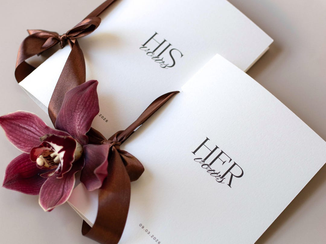 Editable Wedding Vows Card Template | Minimalist Booklet (canva ...