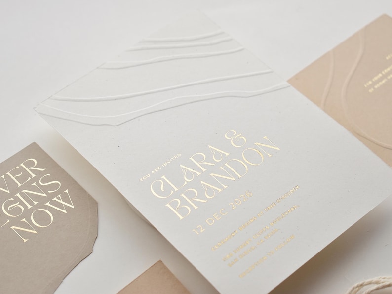 Coastal Wedding Invitation Set: Minimalist Beach Template (digital ...