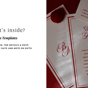 Luxury Red Wedding Invitation Suite: Elegant Canva Template (digital ...