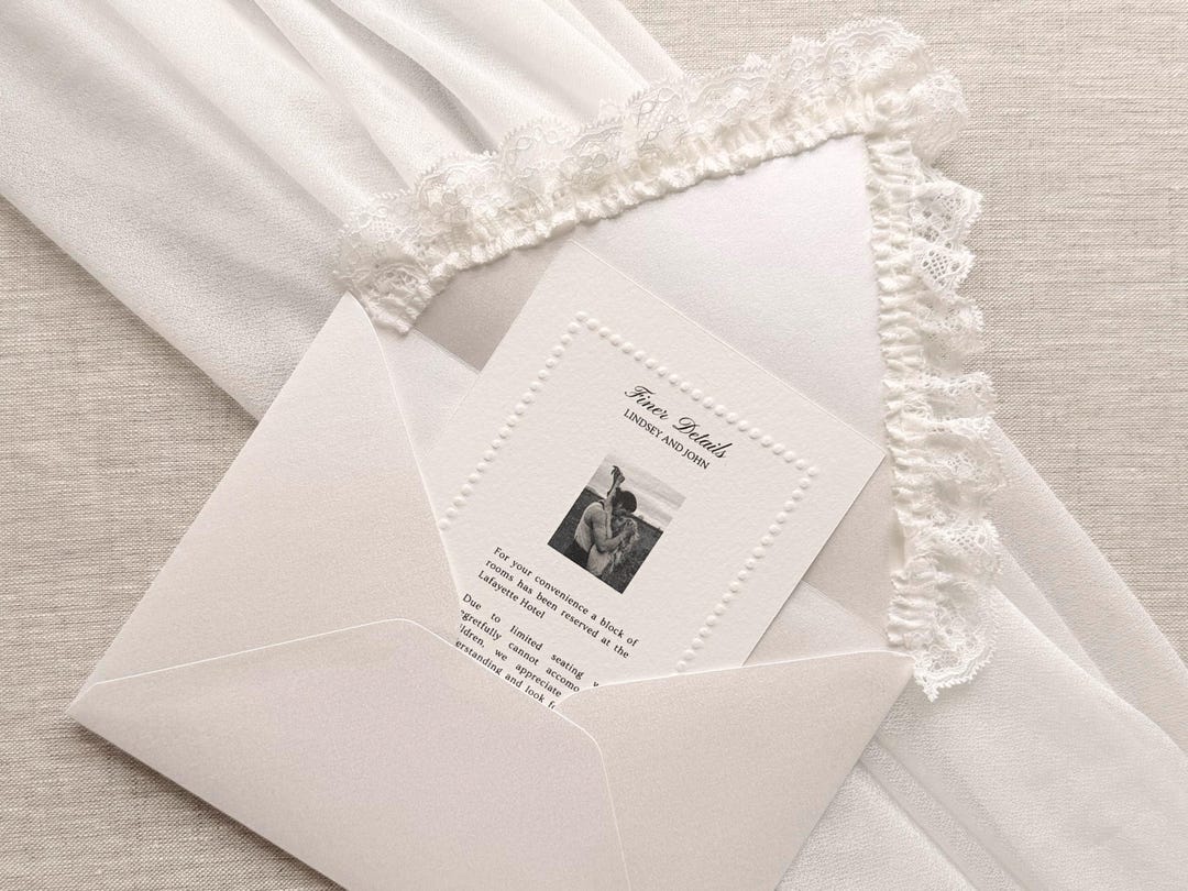Handmade Lace Wedding Invitation Envelope | Couture A7 Stationery - Etsy